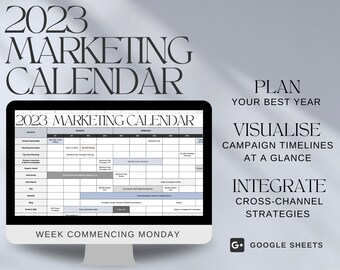 2023 Marketing Calendar, Campaign Planning Tool, Weekly Multi Channel ...