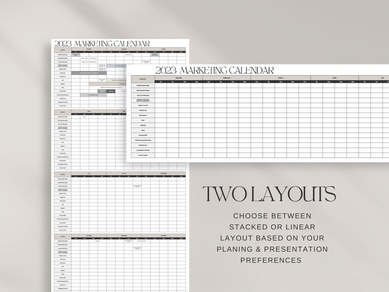 2023 Marketing Calendar, Campaign Planning Tool, Weekly Multi Channel ...