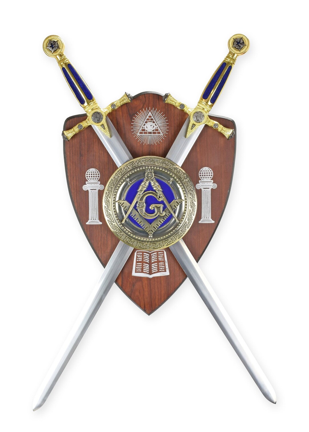 Large Decorative Sword Set in Coat of Arms, Freemasonry Collector's ...