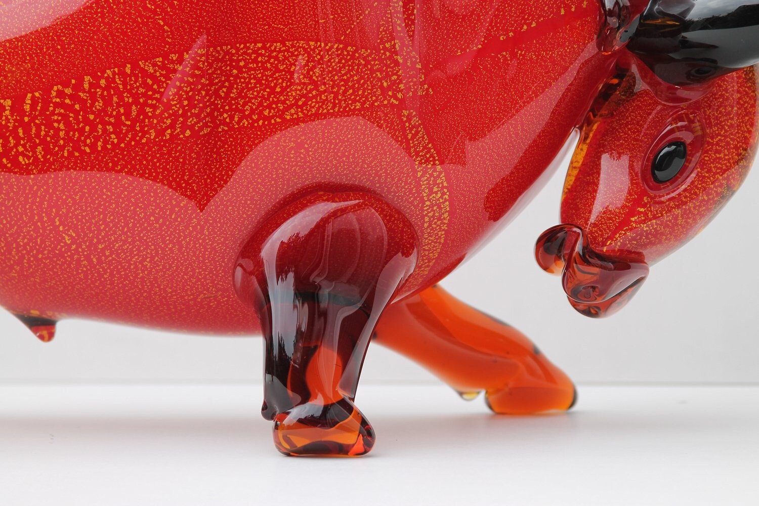 Murano Style Glass Bull Large and Heavy - Etsy