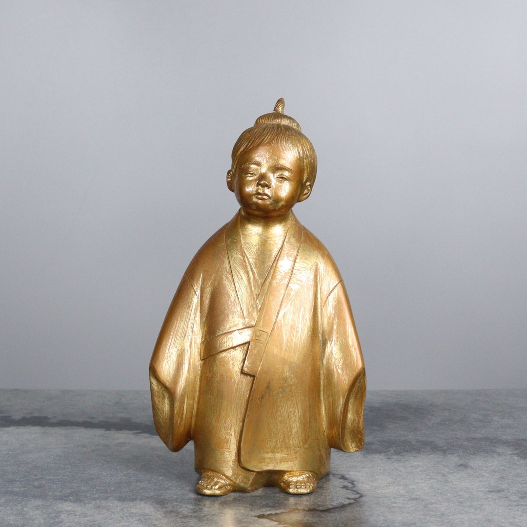 Vintage Japanese Bronze Statue of a Selflessness Child Japanese ...