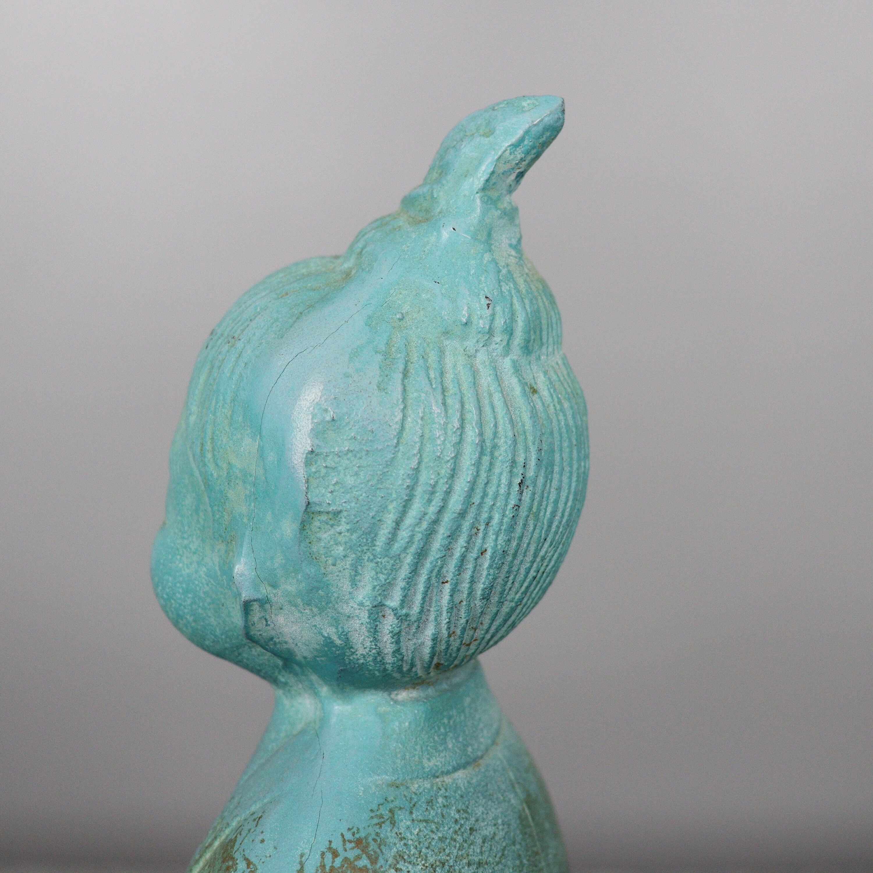 Vintage Cast Iron Statue of a Selflessness Child Japanese - Etsy