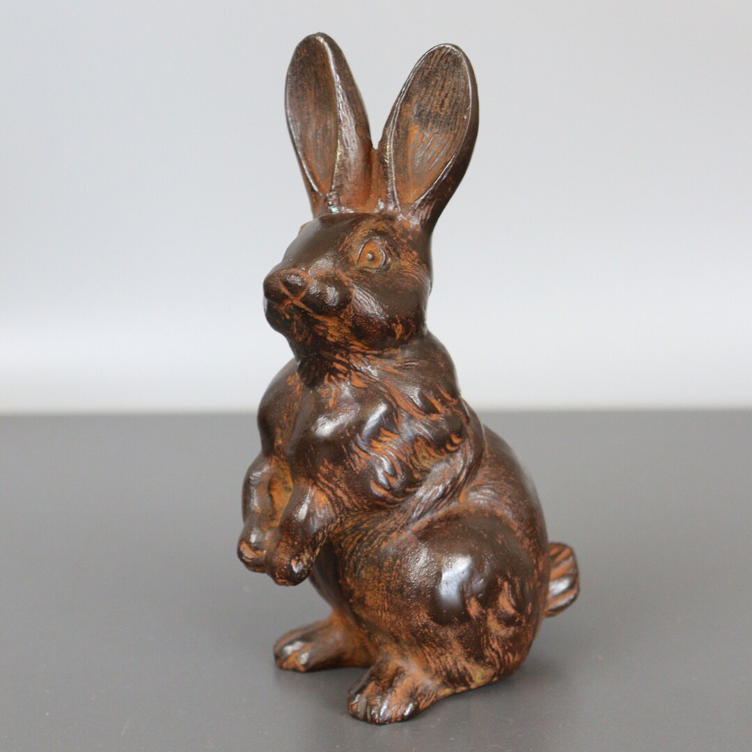 Vintage Japanese Bronze Rabbit Figurine - Etsy