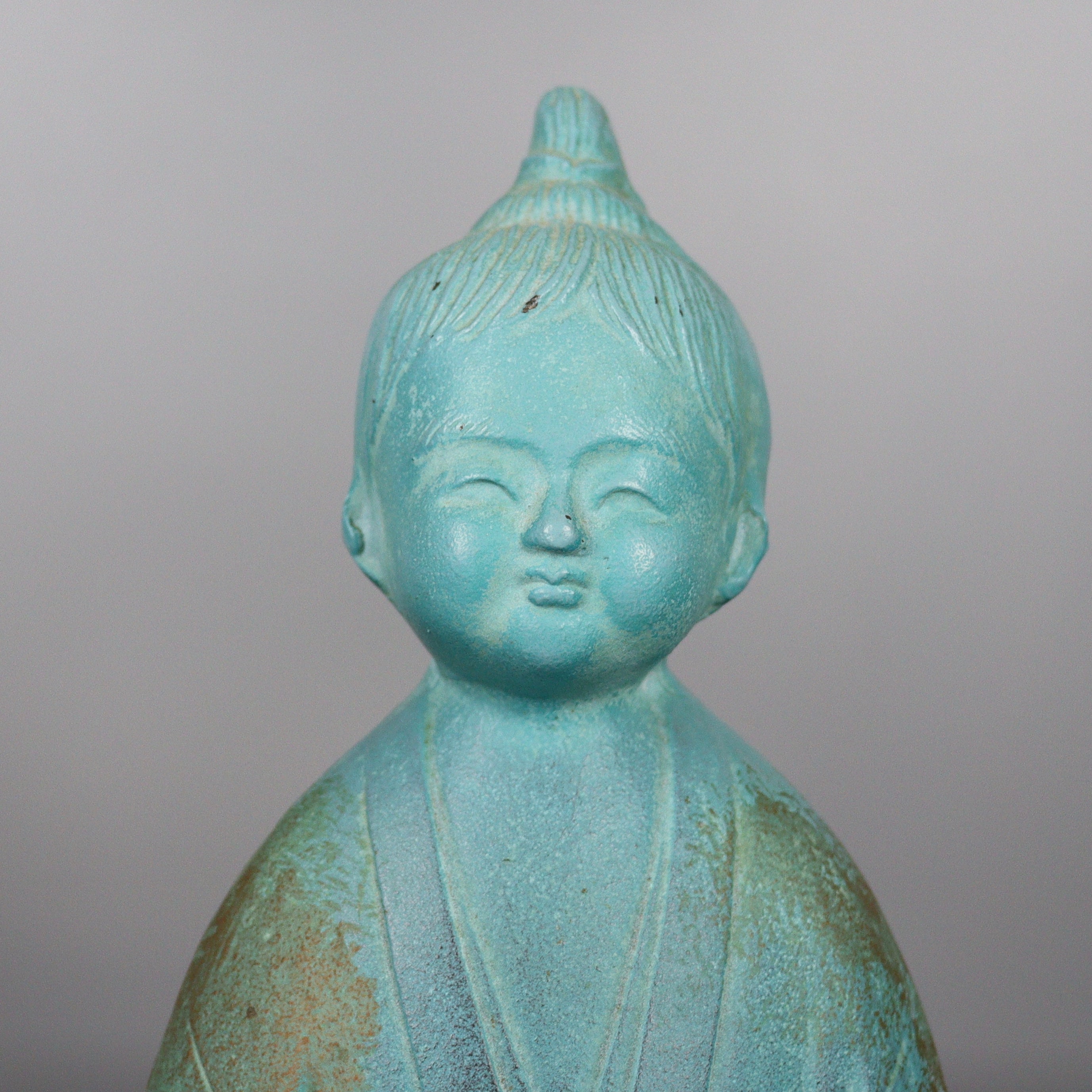 Vintage Cast Iron Statue of a Selflessness Child Japanese Metal ...