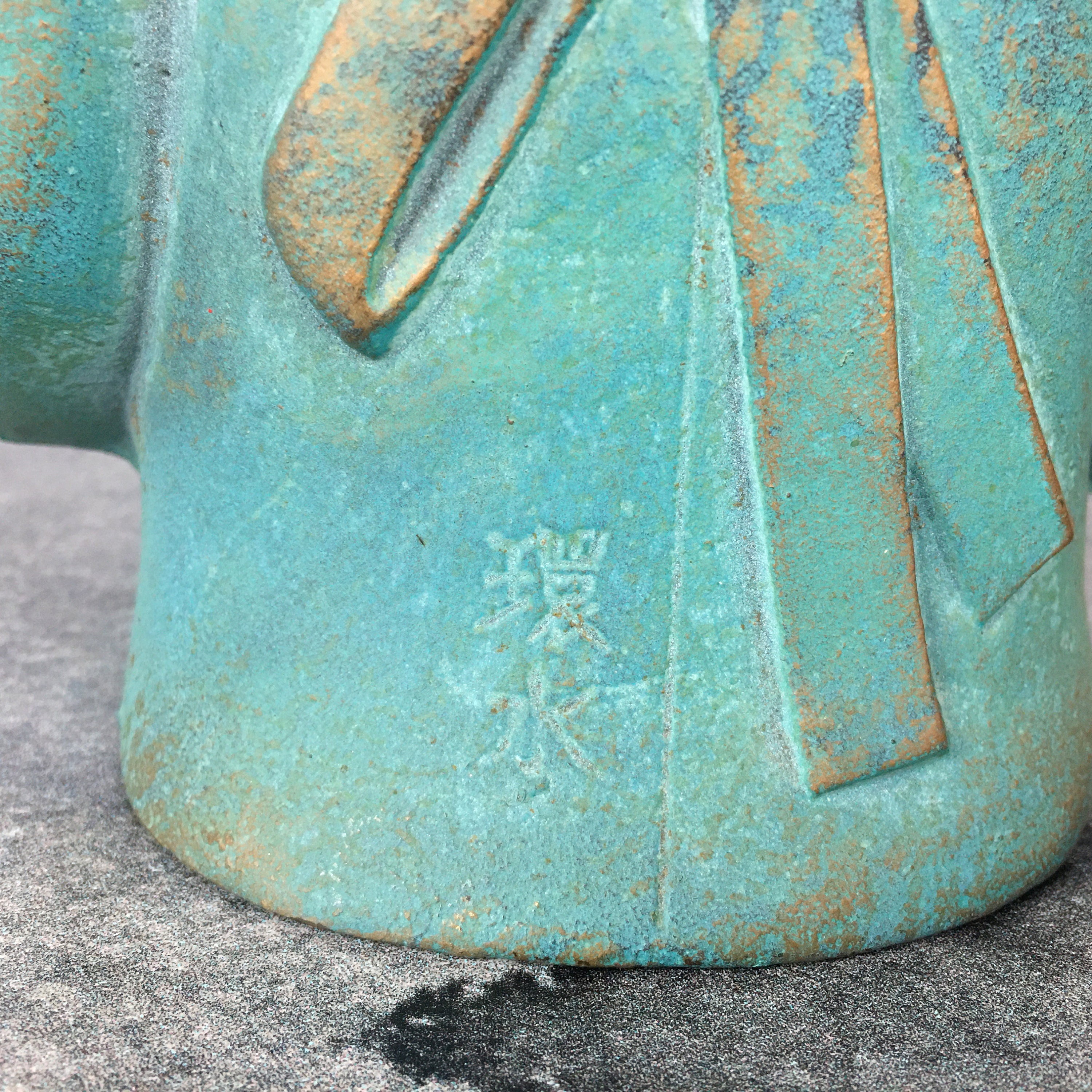 Vintage Cast Iron Statue of a Selflessness Child Japanese - Etsy