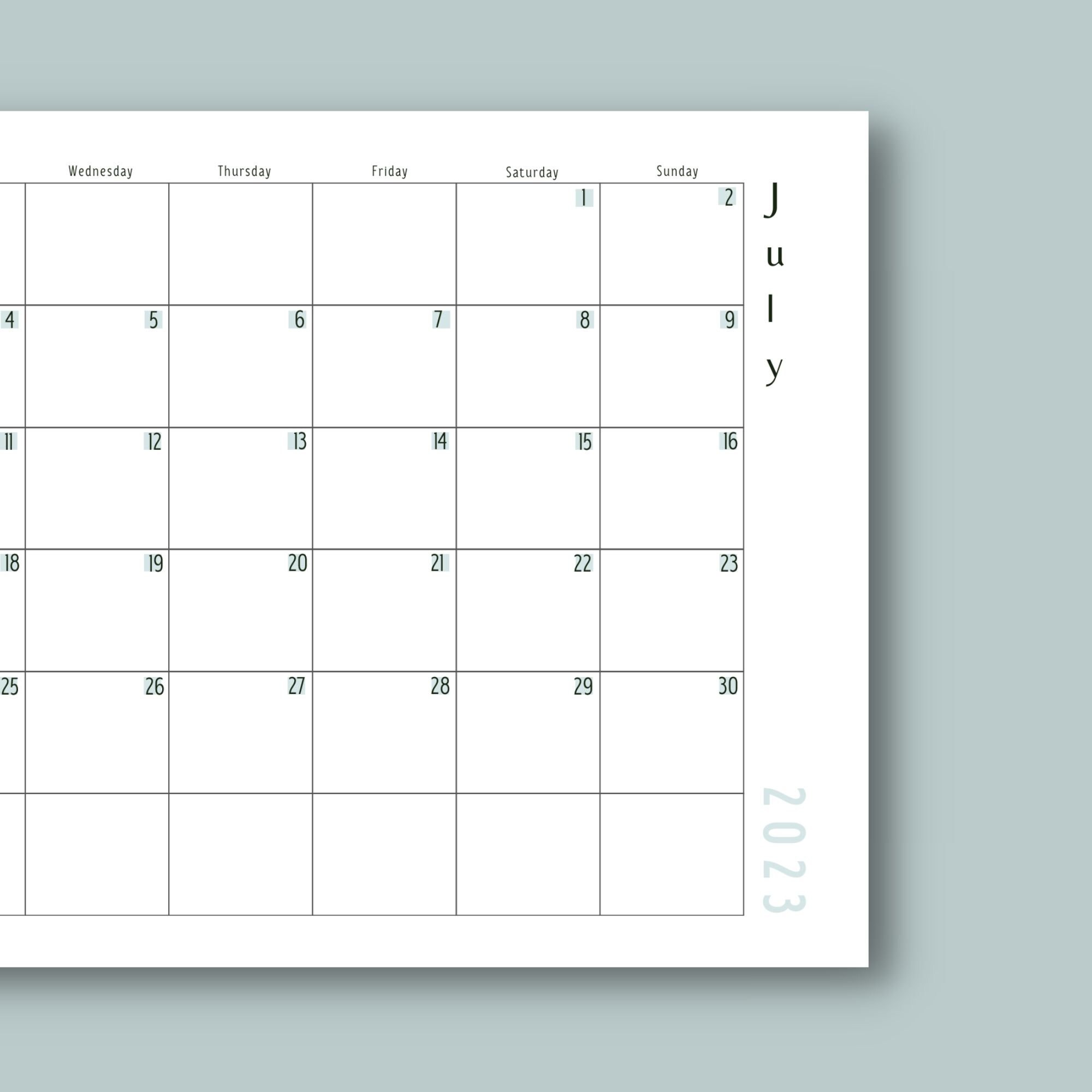 2023 Calendar Printable A4 Minimalistic Simple Calendar 2023 - Etsy