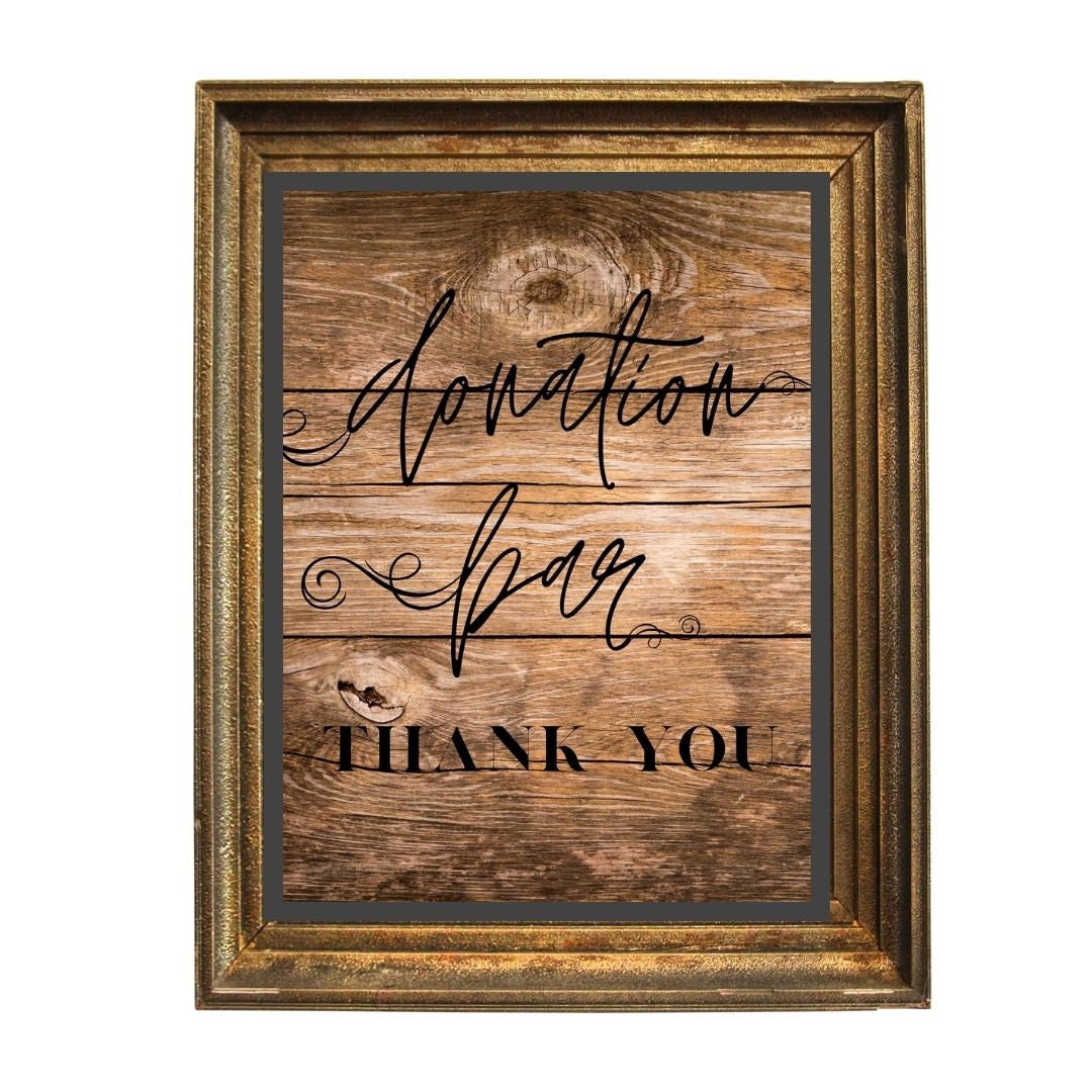 Portrait Orientation Donation Bar Printable Sign 5 Designs to - Etsy