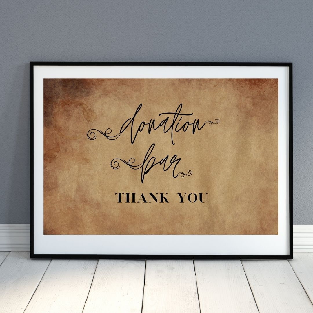 Lanscape Donation Bar Printable Sign 5 Designs to Suit Your - Etsy