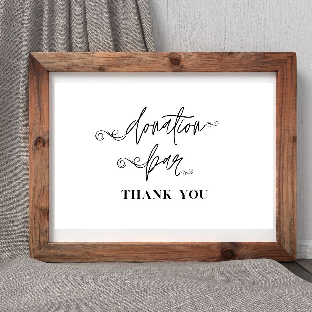 Lanscape Donation Bar Printable Sign 5 Designs to Suit Your Needs ...