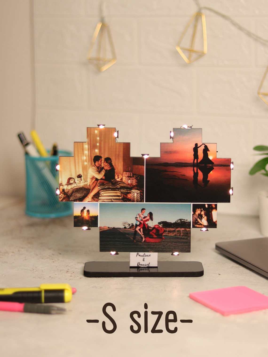 Custom Photo Collage Frame, Heart Shaped Frame, Photo Wall Hanging ...