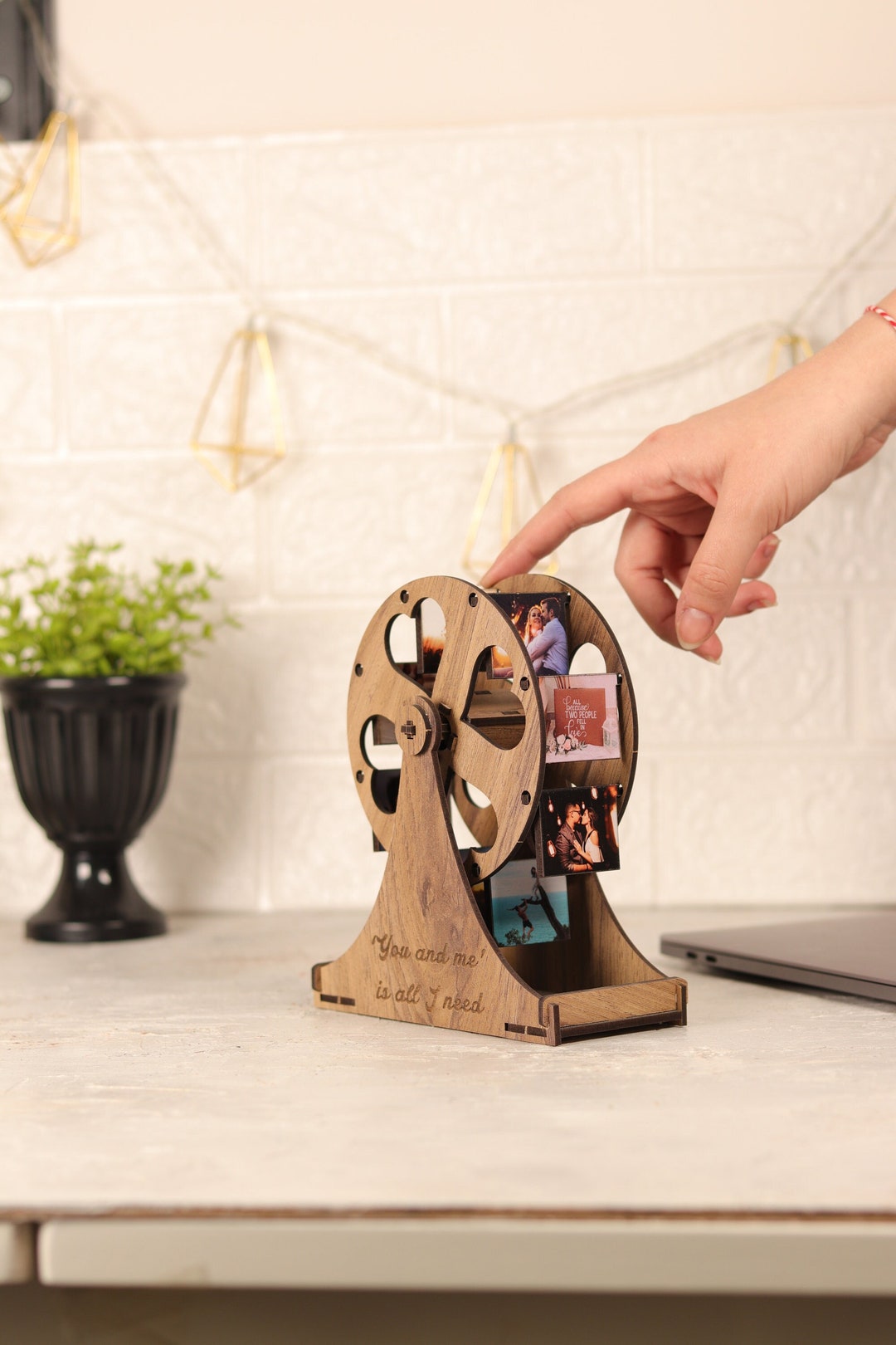 Wooden Ferris Wheel Christmas Photo Album Gift, Custom Photo Gift With ...