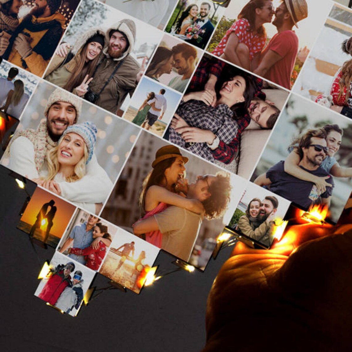 Custom Photo Collage Frame, Heart Shaped Frame, Photo Wall Hanging ...