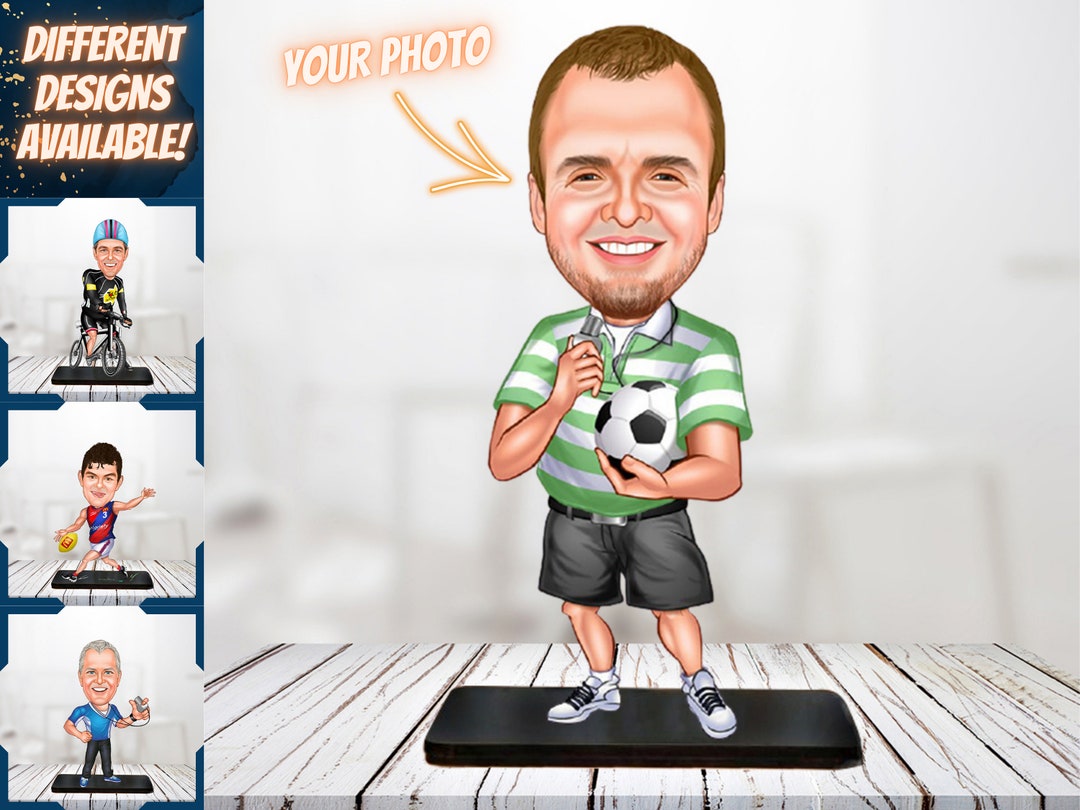 Custom Football Coach Caricature Figurine Gift, Coach Gifts From Photo ...