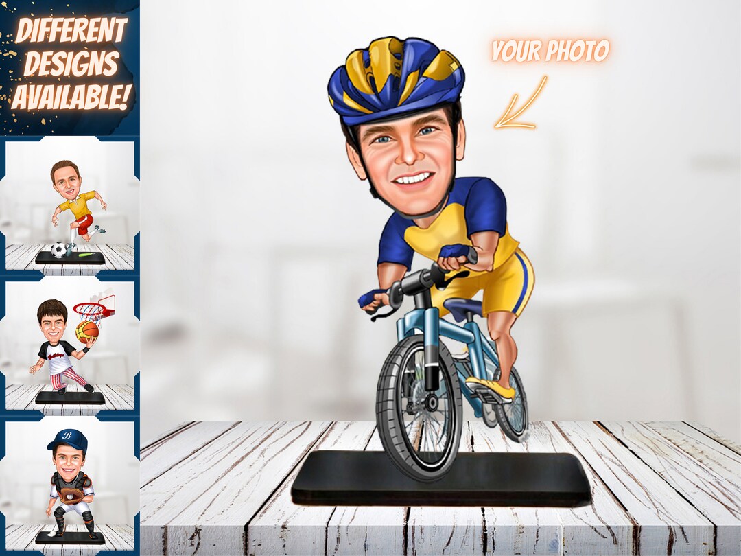 Bike Lover Bike Rider Caricature Photo Gift Bicycle Lover Gift Bicycle ...