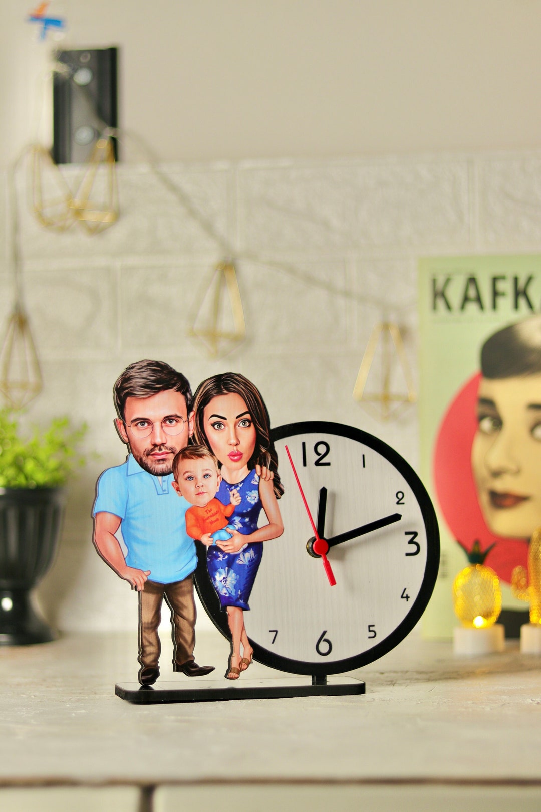 Personalized Wood Desk Clock, Custom Alarm Clock, Clock With Photo, Family Gifts, Couple Gifts ...