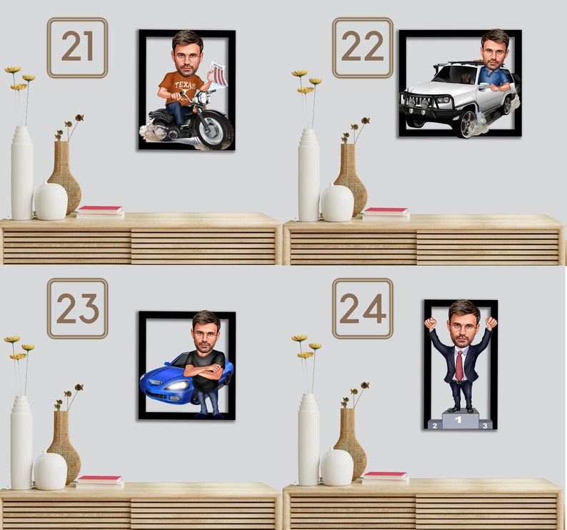 Custom Cartoon Portrait 21st Birthday Gift for Him - Etsy