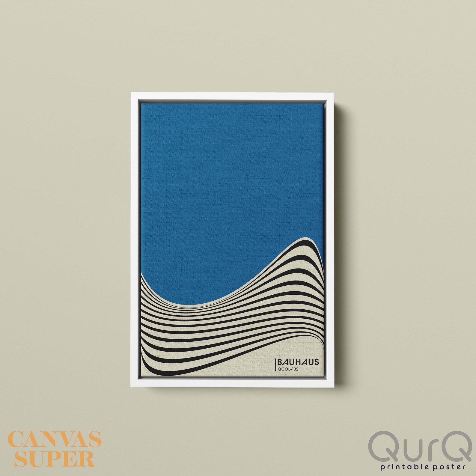 Bauhaus Blue Wall Art, Mid Century Modern Art, Exhibition Print ...