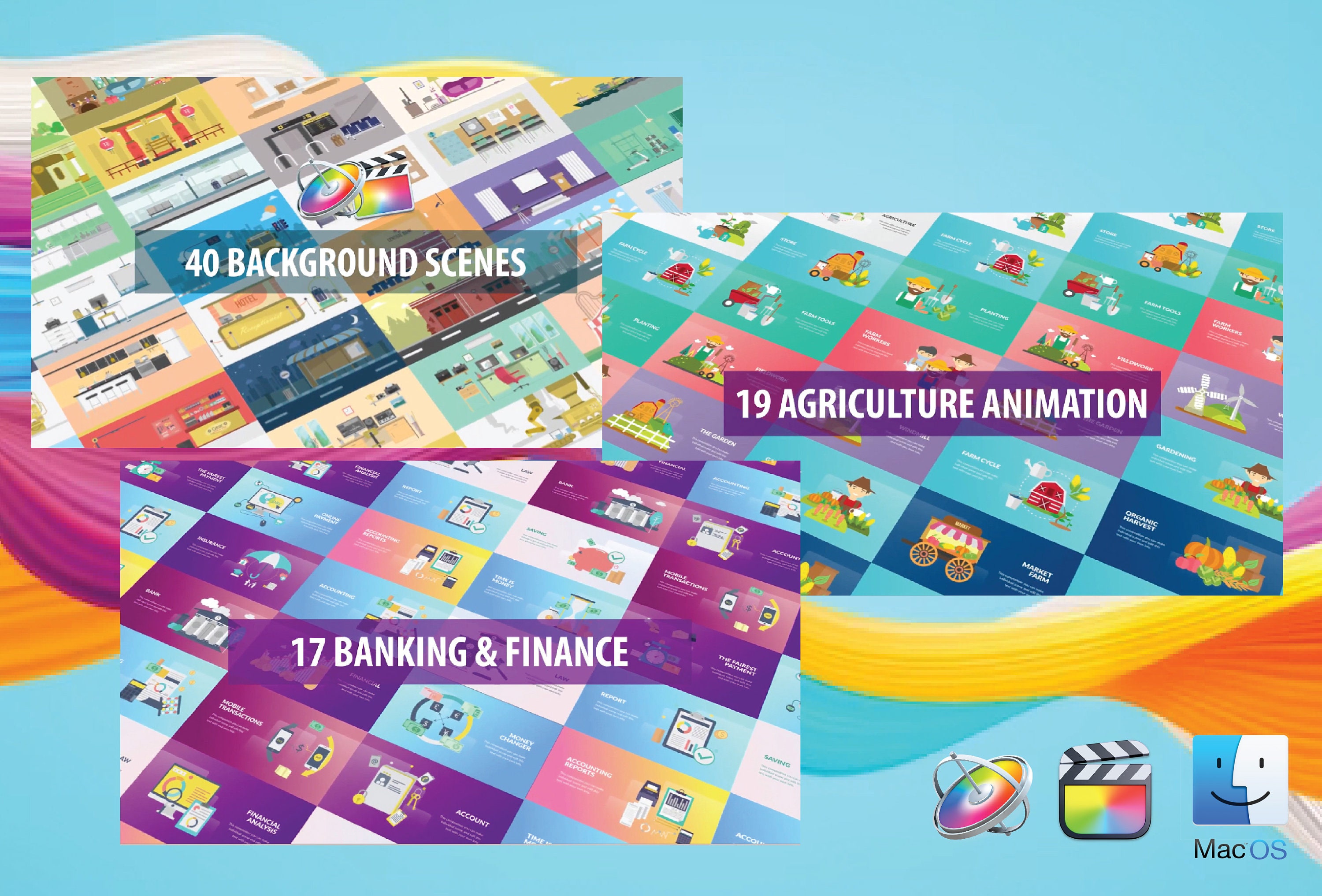 Animation Template, 40 Mix Background Scenes, 17 Banking and Finance ...
