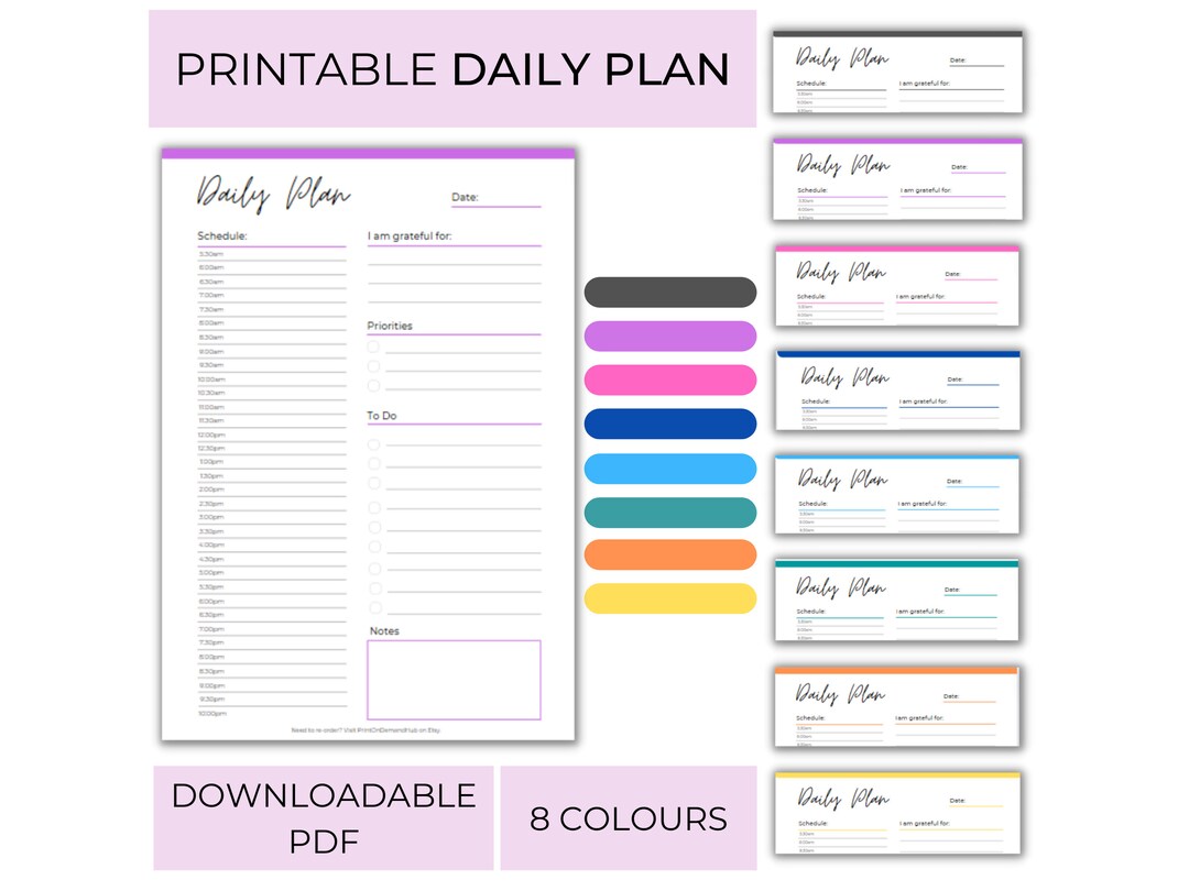 Minimalist Daily Plan Digital Download, PDF Planner, Printable ...