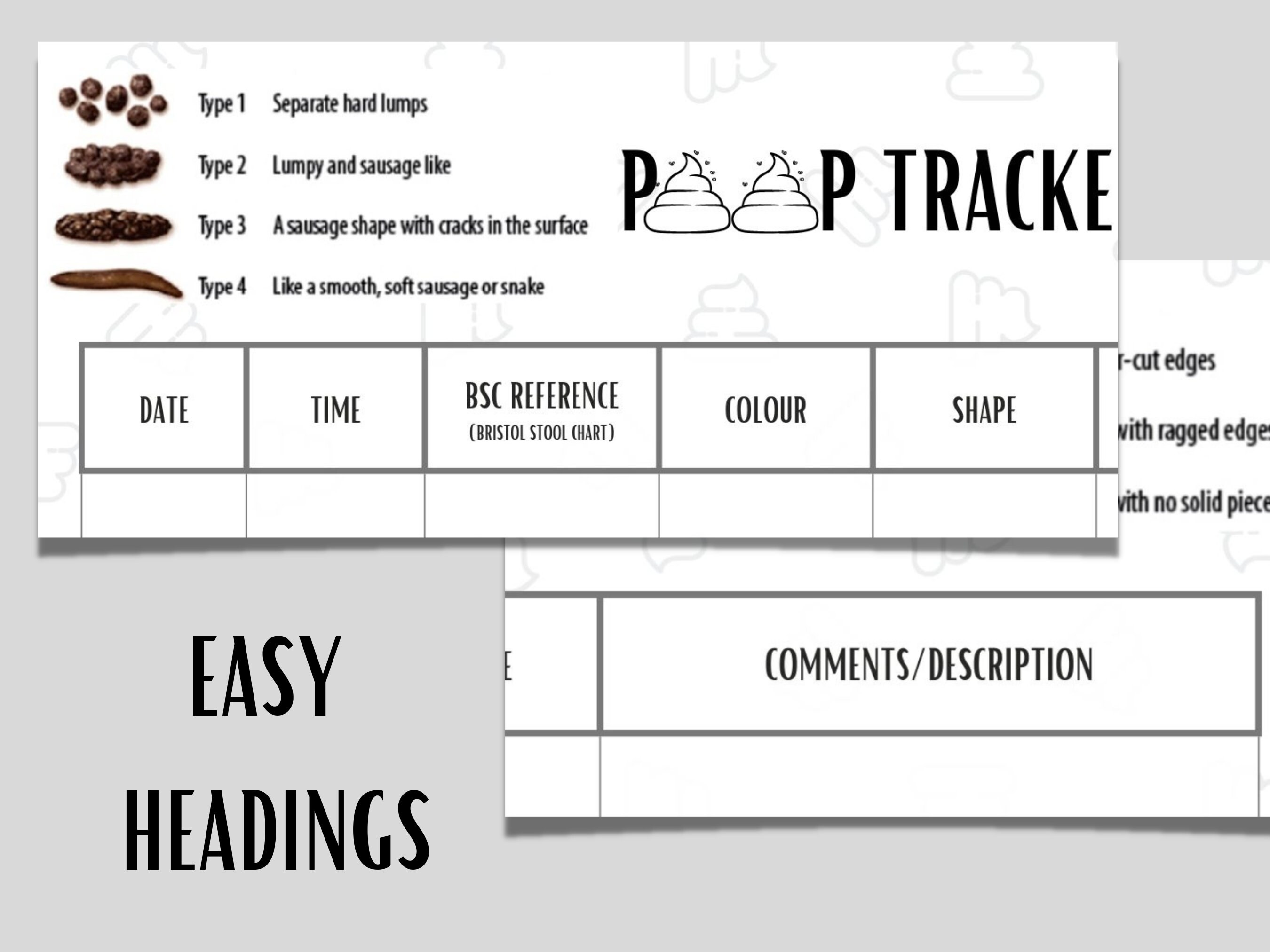 Poop Tracker | Toilet Habits Tracker | Toileting Record | Colonoscopy ...