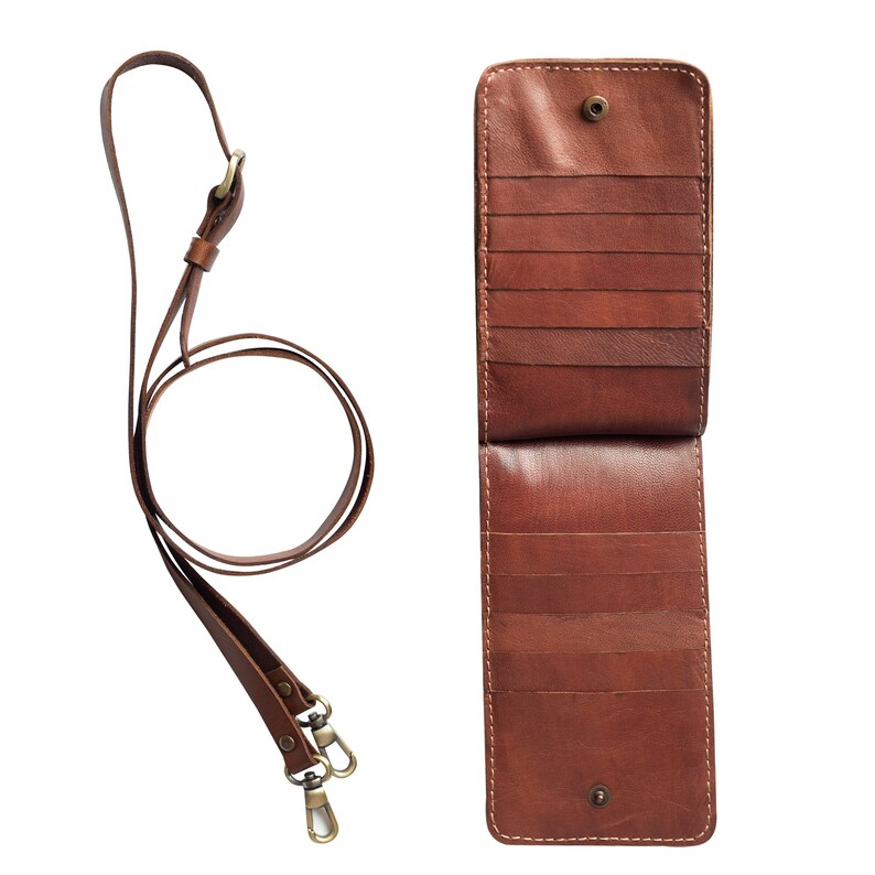 Leather Multi Pocket Phone Crossbody Bag - Etsy