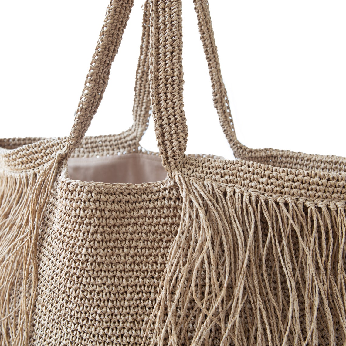 Beach Bag | Crochet Paper Yarn Tote Bag | Straw Summer Bag | Straw ...