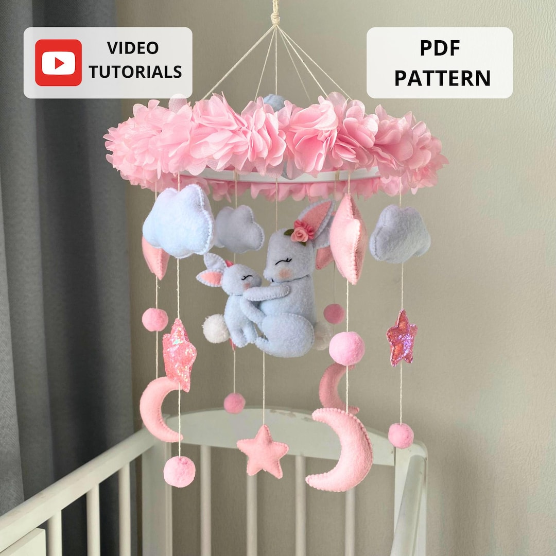 Baby Mobile Sewing Pattern PDF, Teddy Bear Pattern, Nursery Mobile DIY ...
