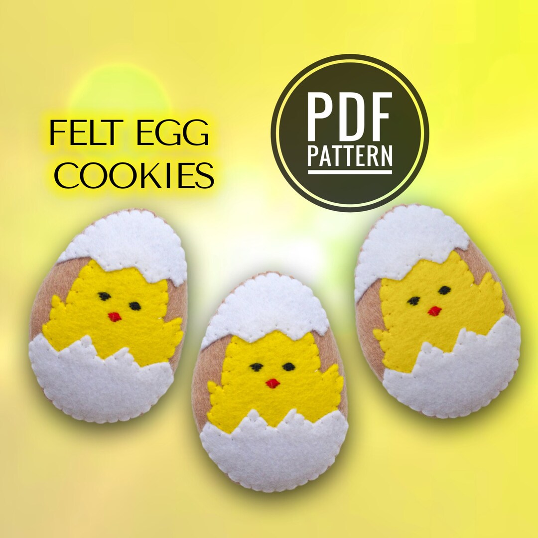 Felt Egg Sewing Pattern, Felt Cookies Pattern, Easter Ornament, Easter Decor, Felt Food - Etsy