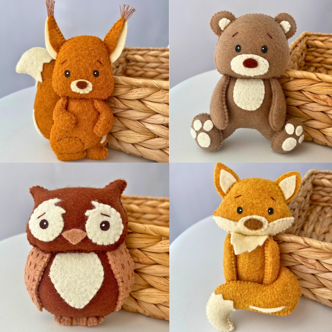 Big Set 25 Felt Animals Sewing Patterns PDF/SVG, Woodland Stuffed ...