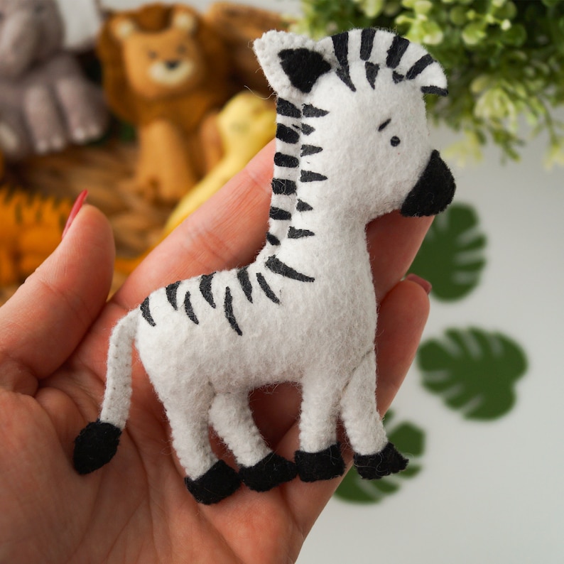 Felt Animals Safari, Felt Toys Jungle, Lion Zebra Giraffe Tiger ...