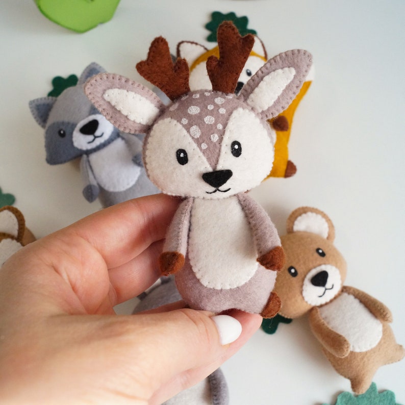 6 Woodland Felt Animals Pattern PDF, Felt Toys Tutorials, Felt Ornament ...