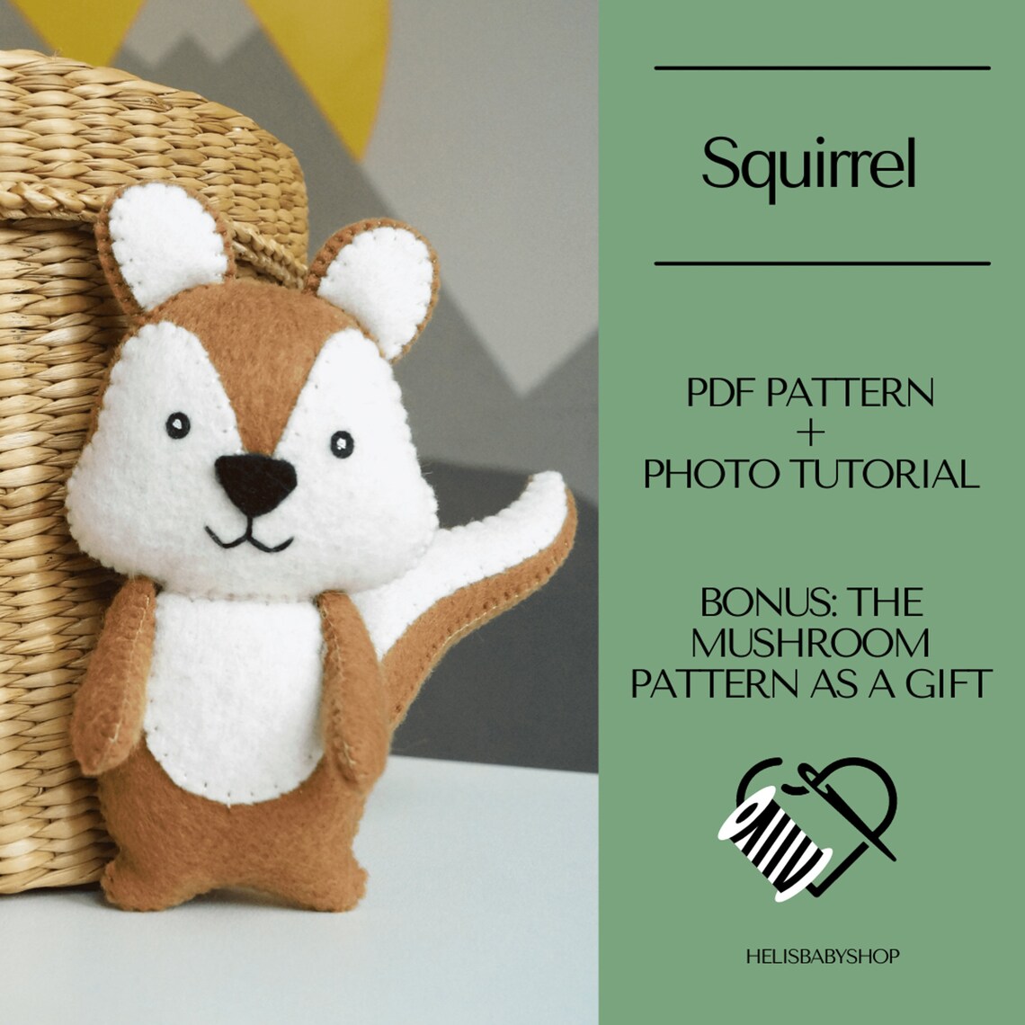 Squirrel Sewing Pattern PDF Woodland Felt Animal Pattern - Etsy