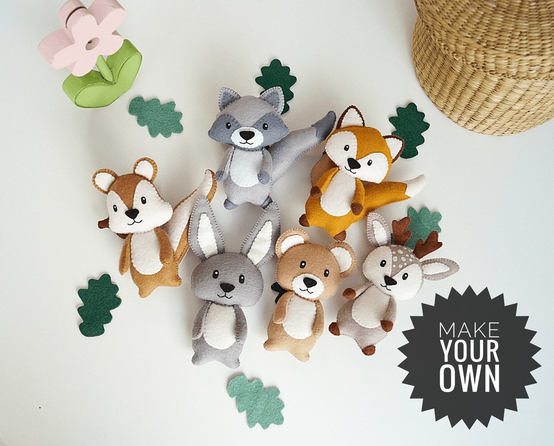 Make Your Own Felt Woodland Animals Kit, Do It Yourself Felt Toys ...