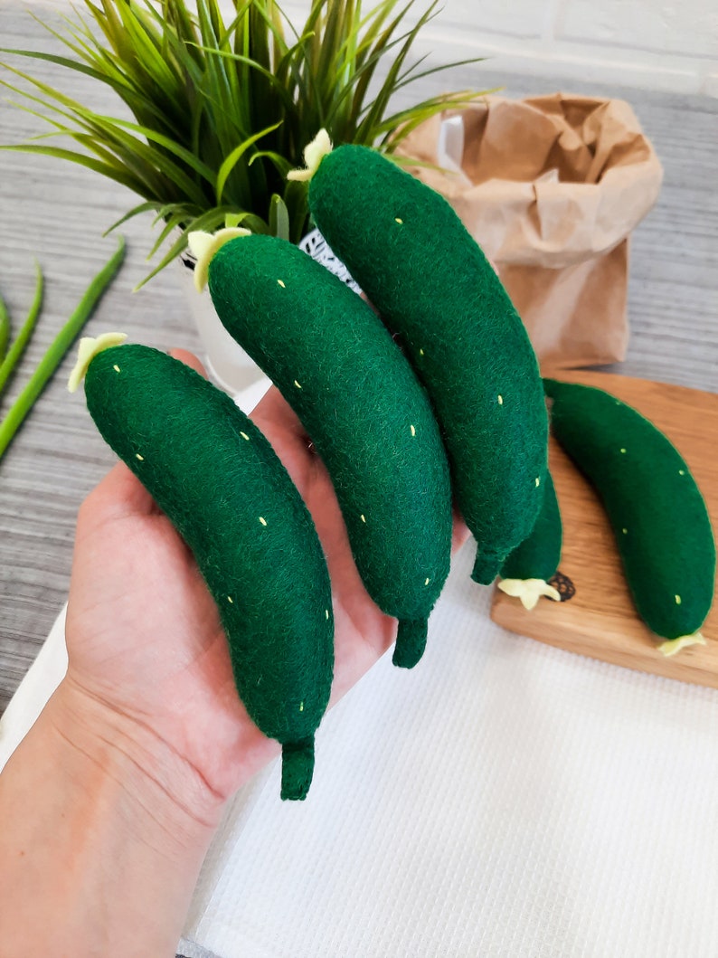 Felt Cucumber Pattern and Tutorial, Felt Food Sewing Pattern, Felt ...