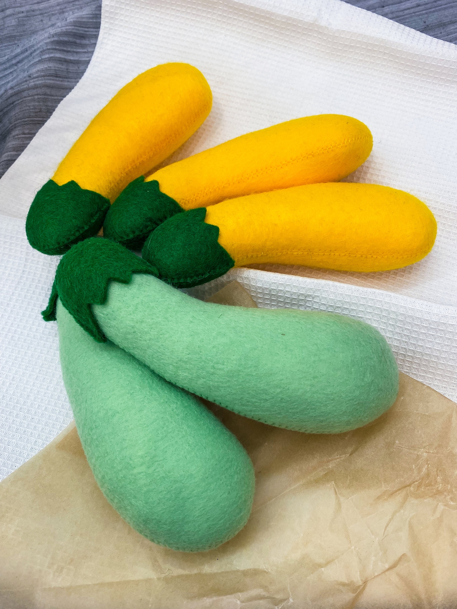 Felt Food Zucchini Sewing Pattern, Felt Squash, Felt Vegetables for ...