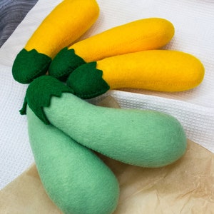 Felt Food Zucchini Sewing Pattern, Felt Squash, Felt Vegetables for ...