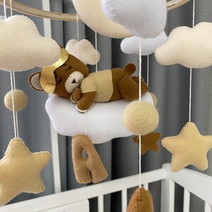 Personalized Baby Mobile With Teddy Bear, Nursery Mobile, Baby Crib ...