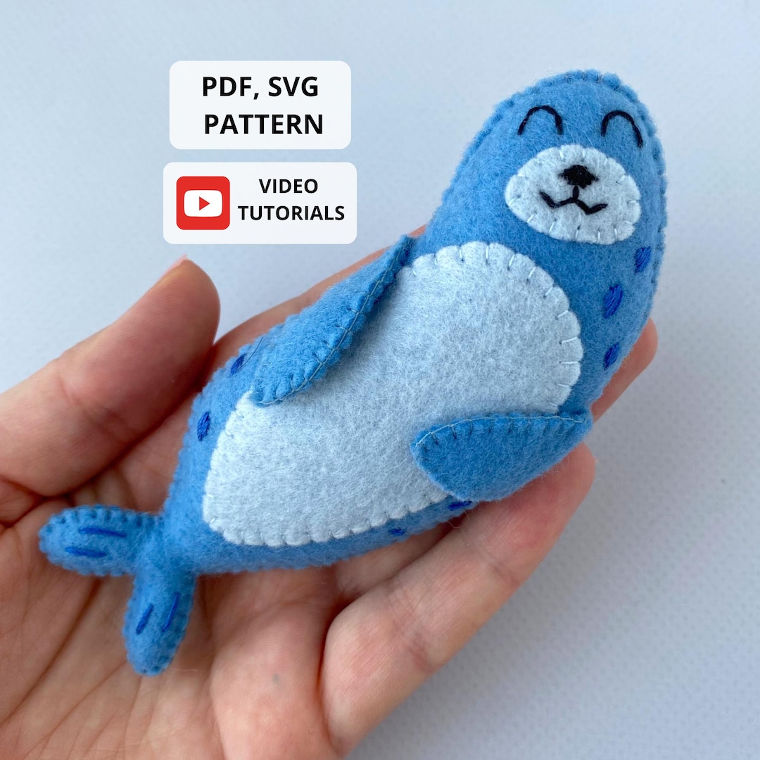 Felt Seal Sewing Pattern and Video Tutorial, Arctic Animals, Felt ...