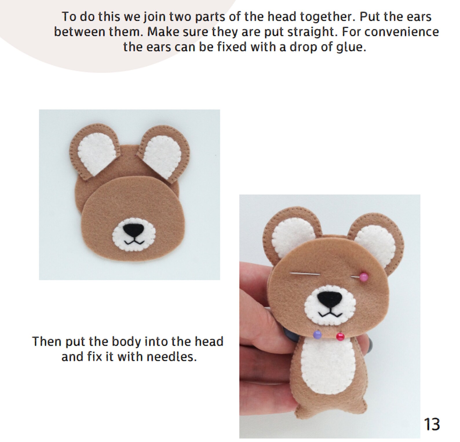 Easy Felt Bear Pattern PDF Bear Sewing PATTERN Felt Animal - Etsy