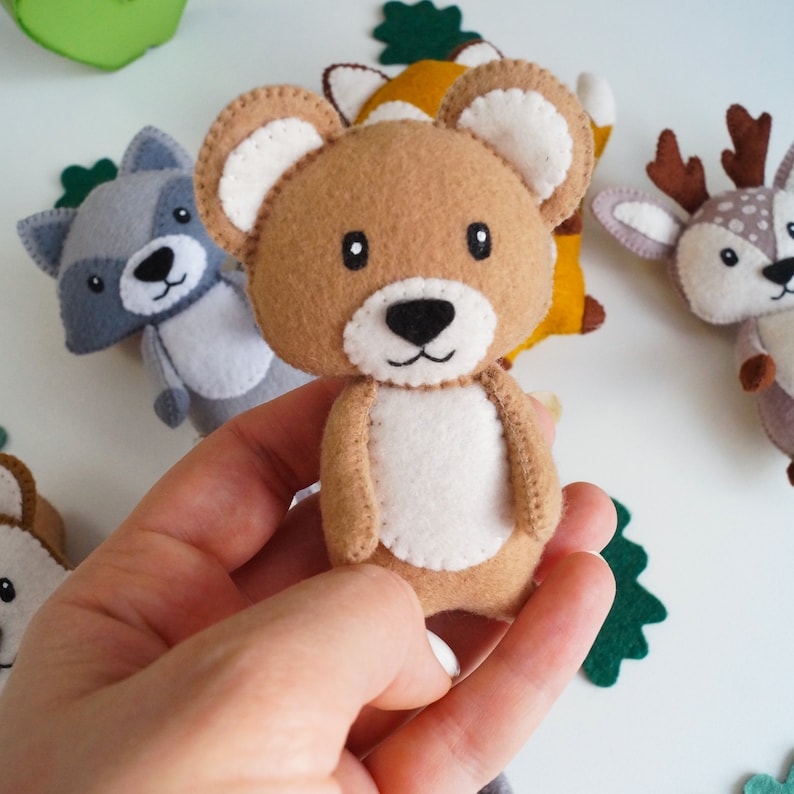 6 Woodland Felt Animals Pattern PDF, Felt Toys Tutorials, Felt Ornament ...