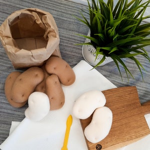 Felt Potato Pattern, DIY Felt Food Template for Kids, Felt Vegetables ...