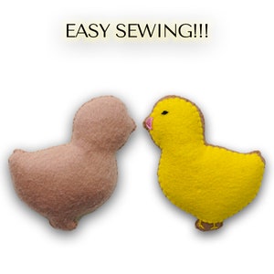 Felt Chick Pattern, Easter Chick Sewing Pattern, Felt Cookies Pattern, Easter Ornament, Easter ...