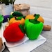 Set of 9 Felt Vegetables Patterns, Pumpkin Tomato Pepper Carrot ...