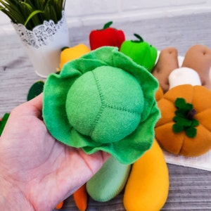 Set of 9 Felt Vegetables Patterns, Pumpkin Tomato Pepper Carrot ...