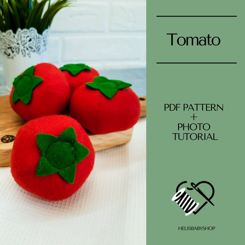 Felt Tomato Sewing Pattern and Tutorial, DIY Felt Food Template for ...