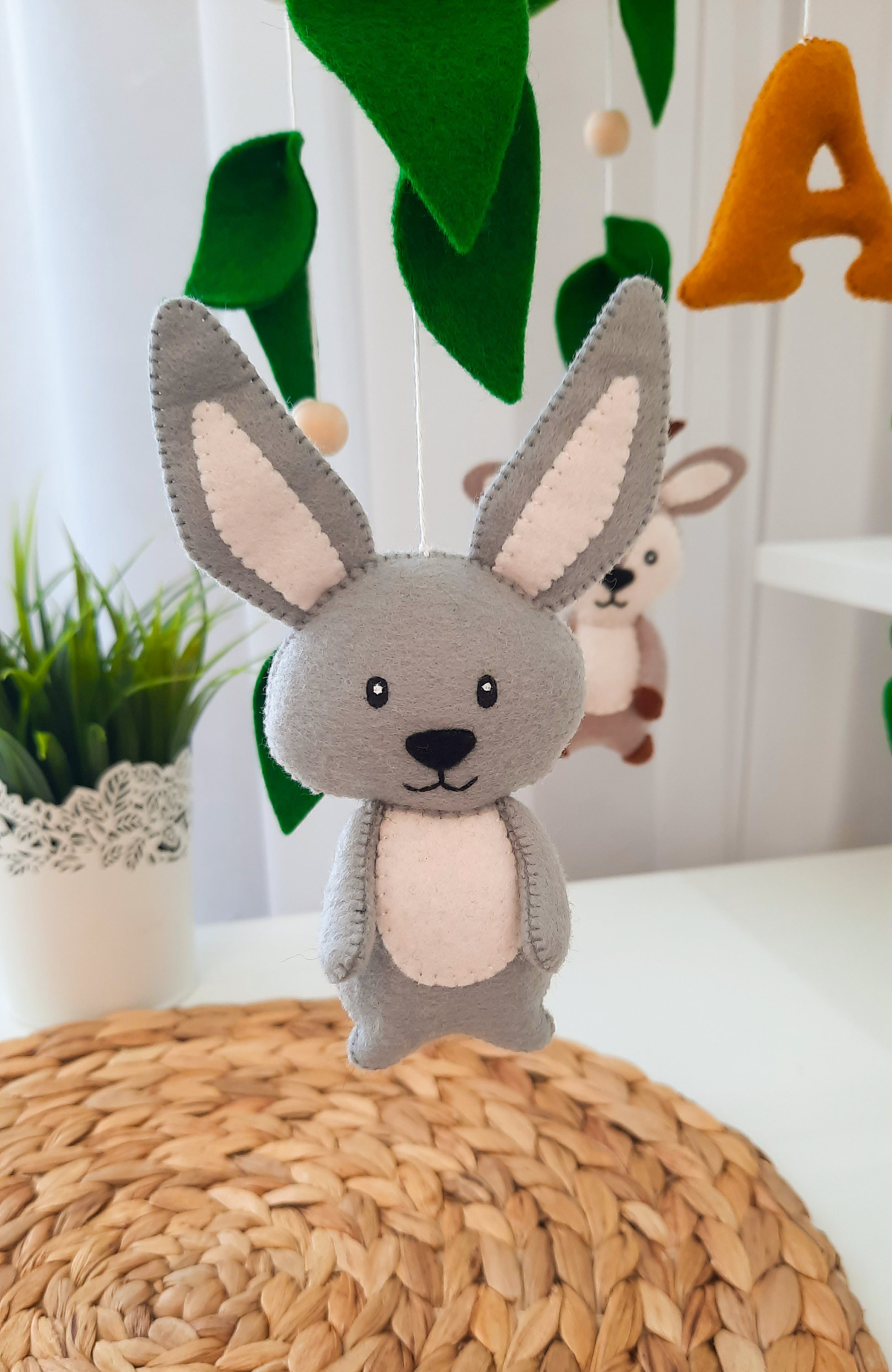 Personalized Woodland Animal Baby Mobile Fox Deer Rabbit Owl Felt ...