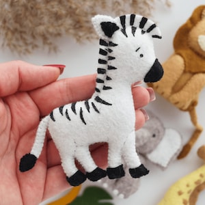 Felt Zebra Sewing Pattern PDF, Safari Felt Animals, Felt Toys, Stuffed ...