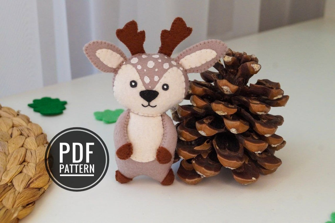 Felt Animals Pattern Set Woodland Stuffed Animals Felt Toys - Etsy