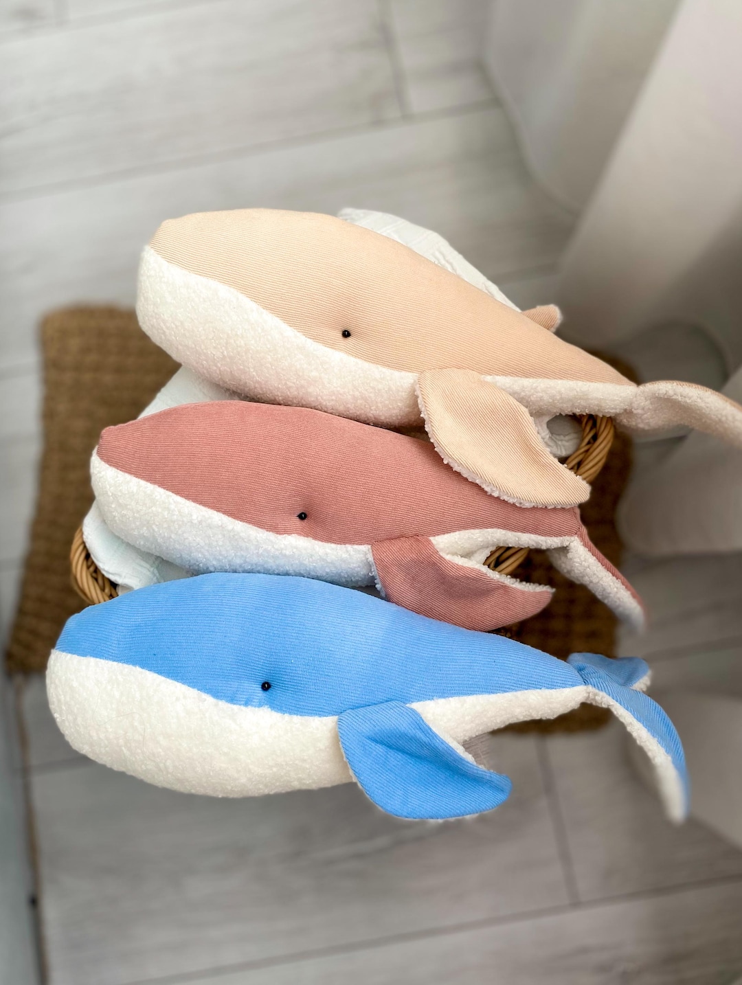 Whale Plush, Handmade Stuffed Animals, Sea Animal Nursery, Nautical ...