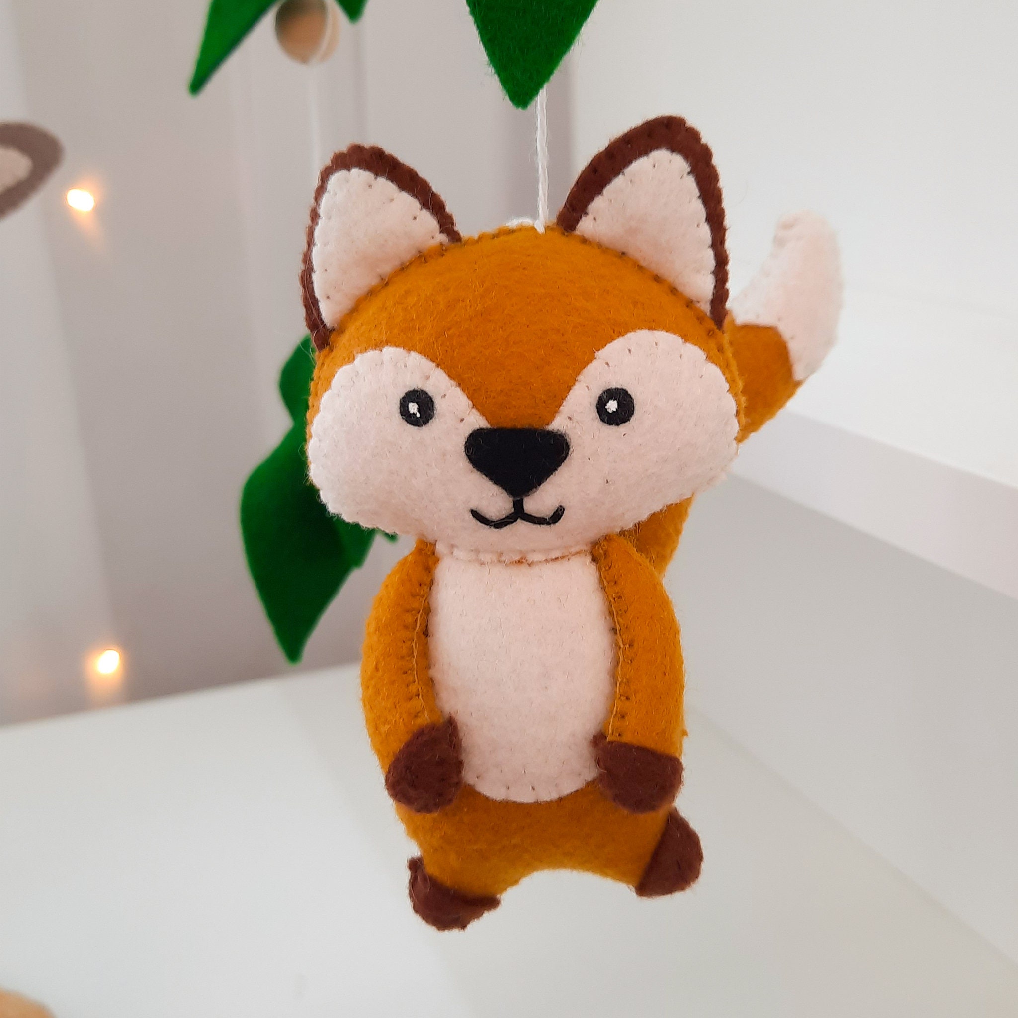 Personalized Woodland Animal Baby Mobile Fox Deer Rabbit Owl Felt ...